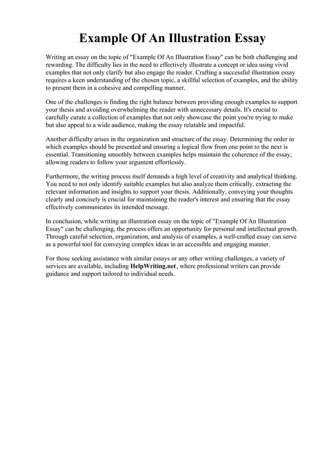 Example Of An Illustration Essay | PDF
