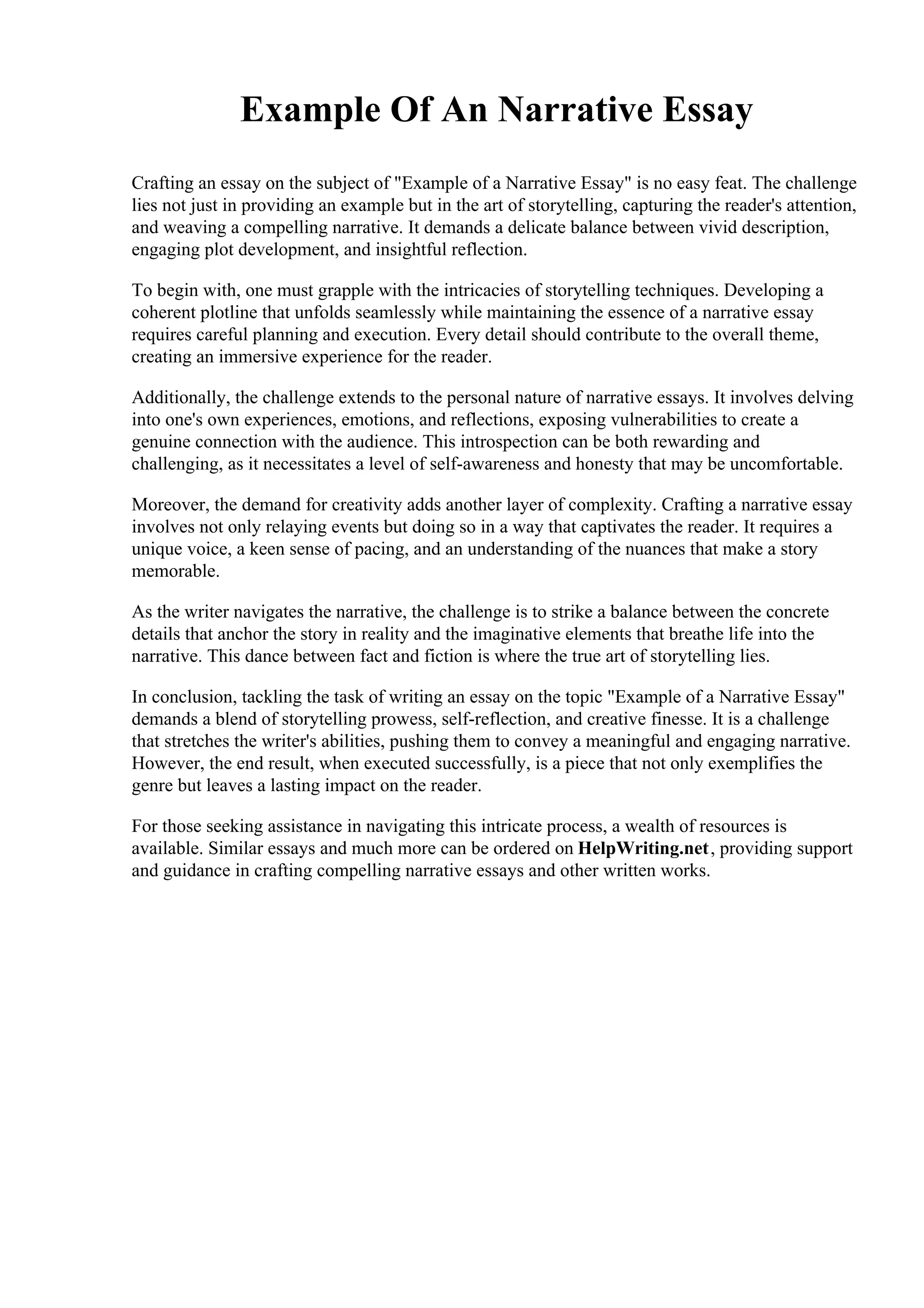 Example Of An Narrative Essay.pdfExample Of An Narrative Essay | PDF