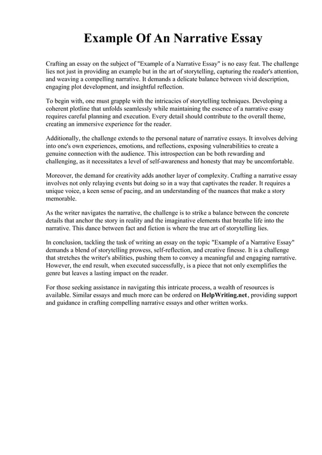 Example Of An Narrative Essay.pdfExample Of An Narrative Essay | PDF