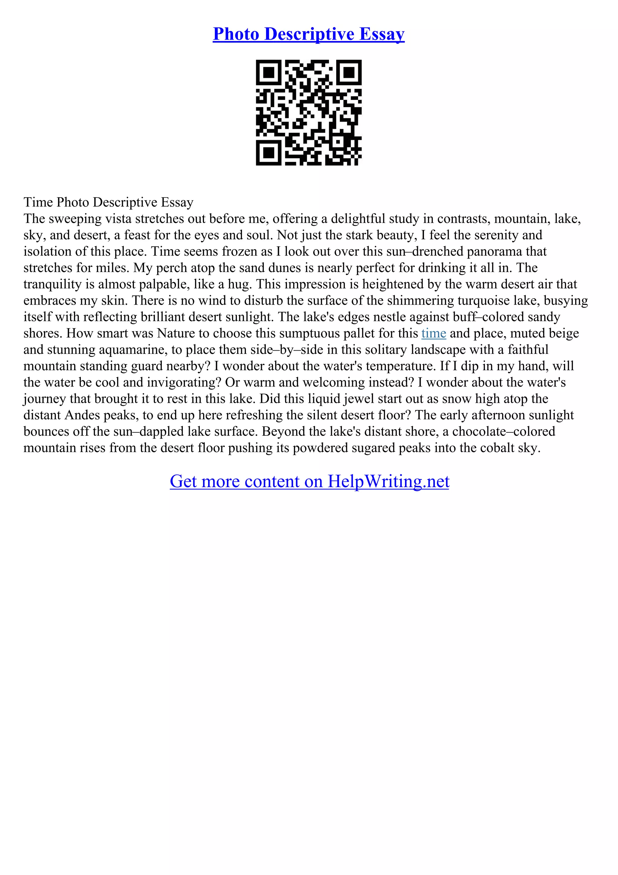 Example Of A Photo Essay | PDF