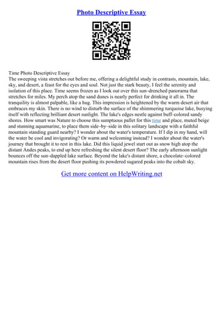 Example Of A Photo Essay | PDF