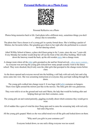 Example Of A Photo Essay | PDF