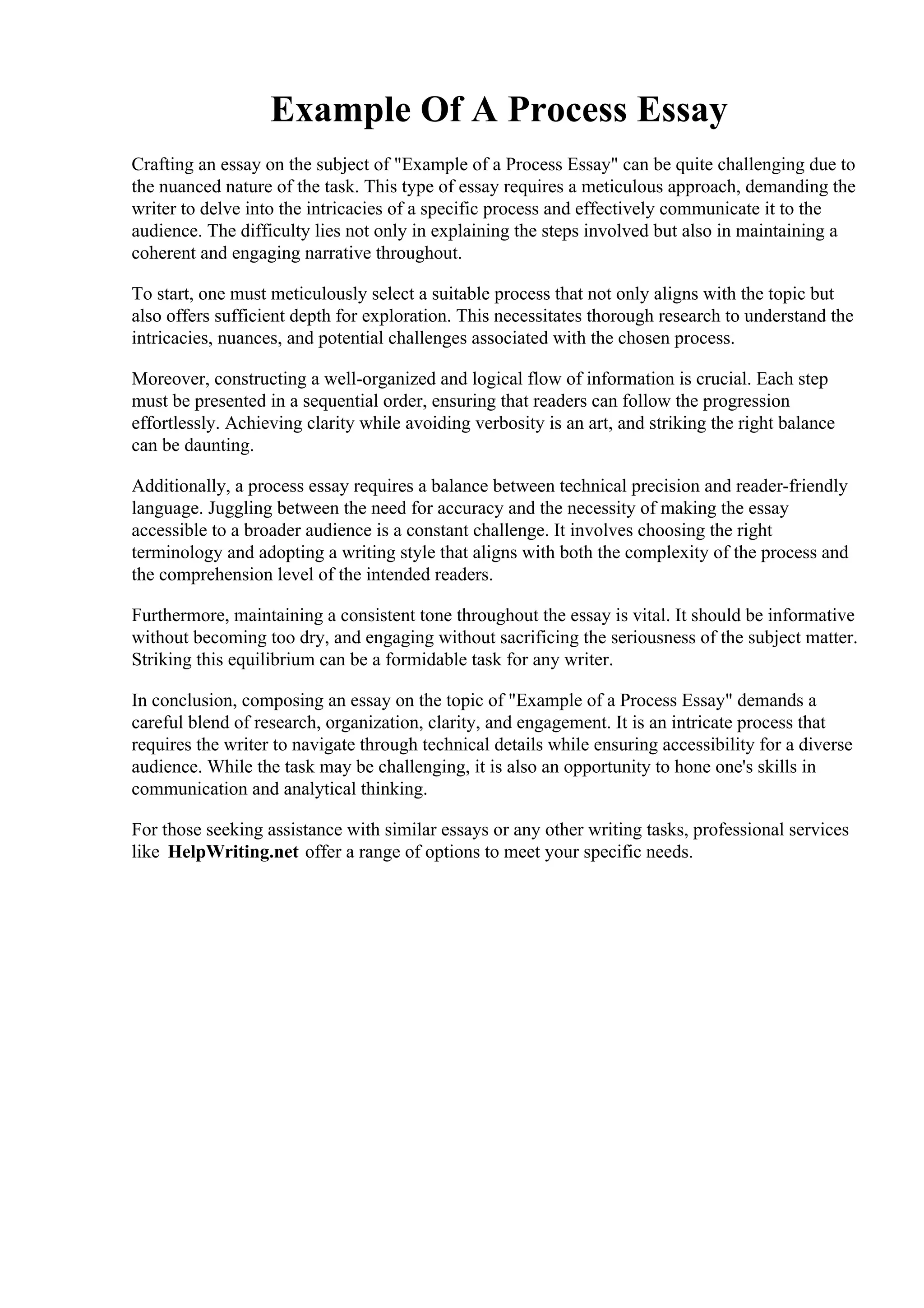 Example Of A Process Essay. Process Essay: How-To, Structure, Examples ...