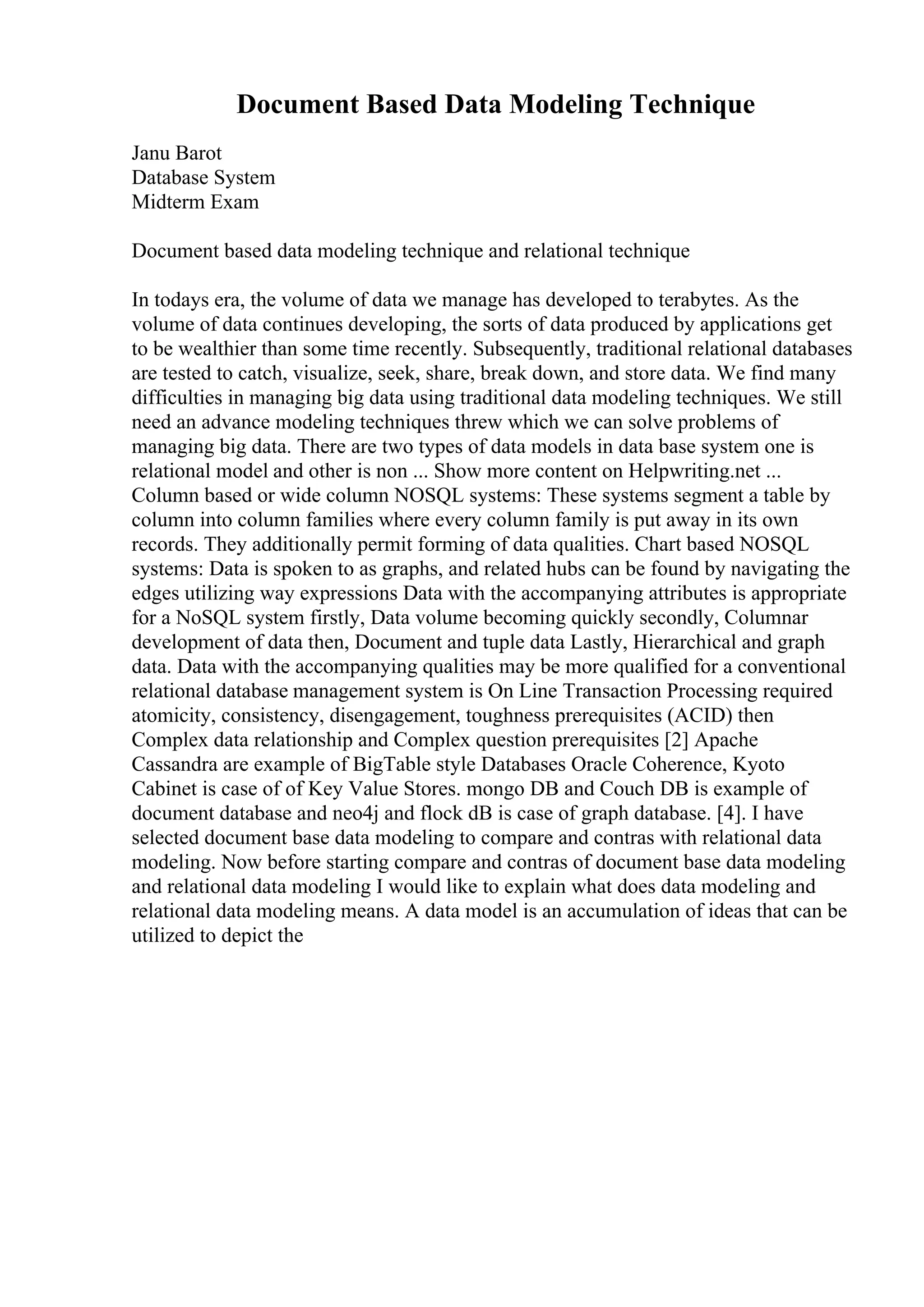 Example Of A Profile Essay | PDF