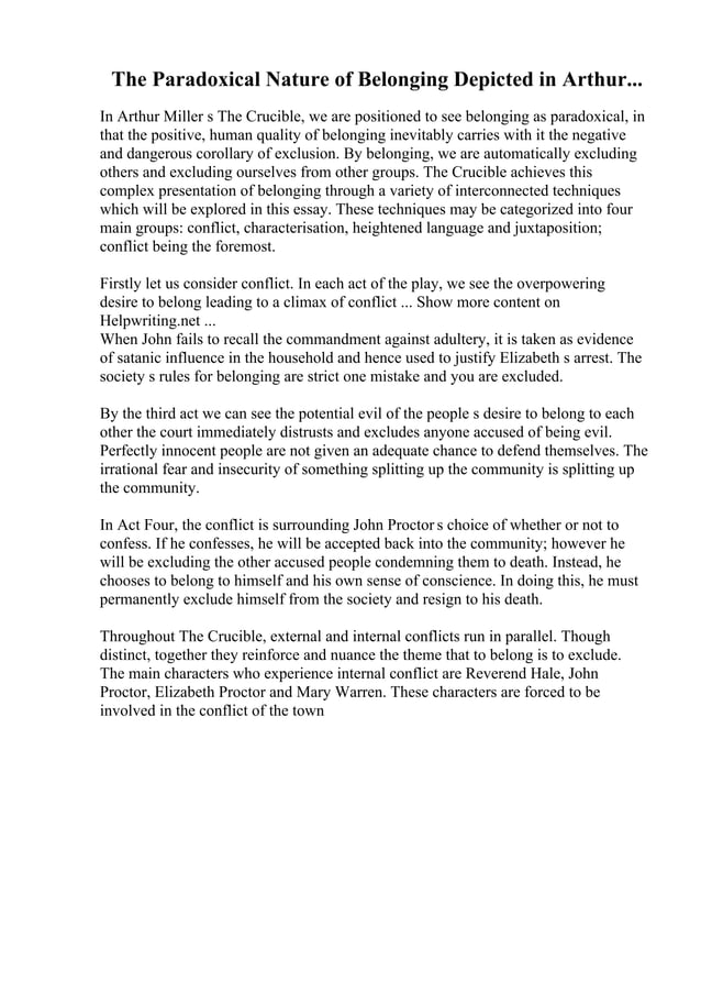 Example Of A Profile Essay | PDF