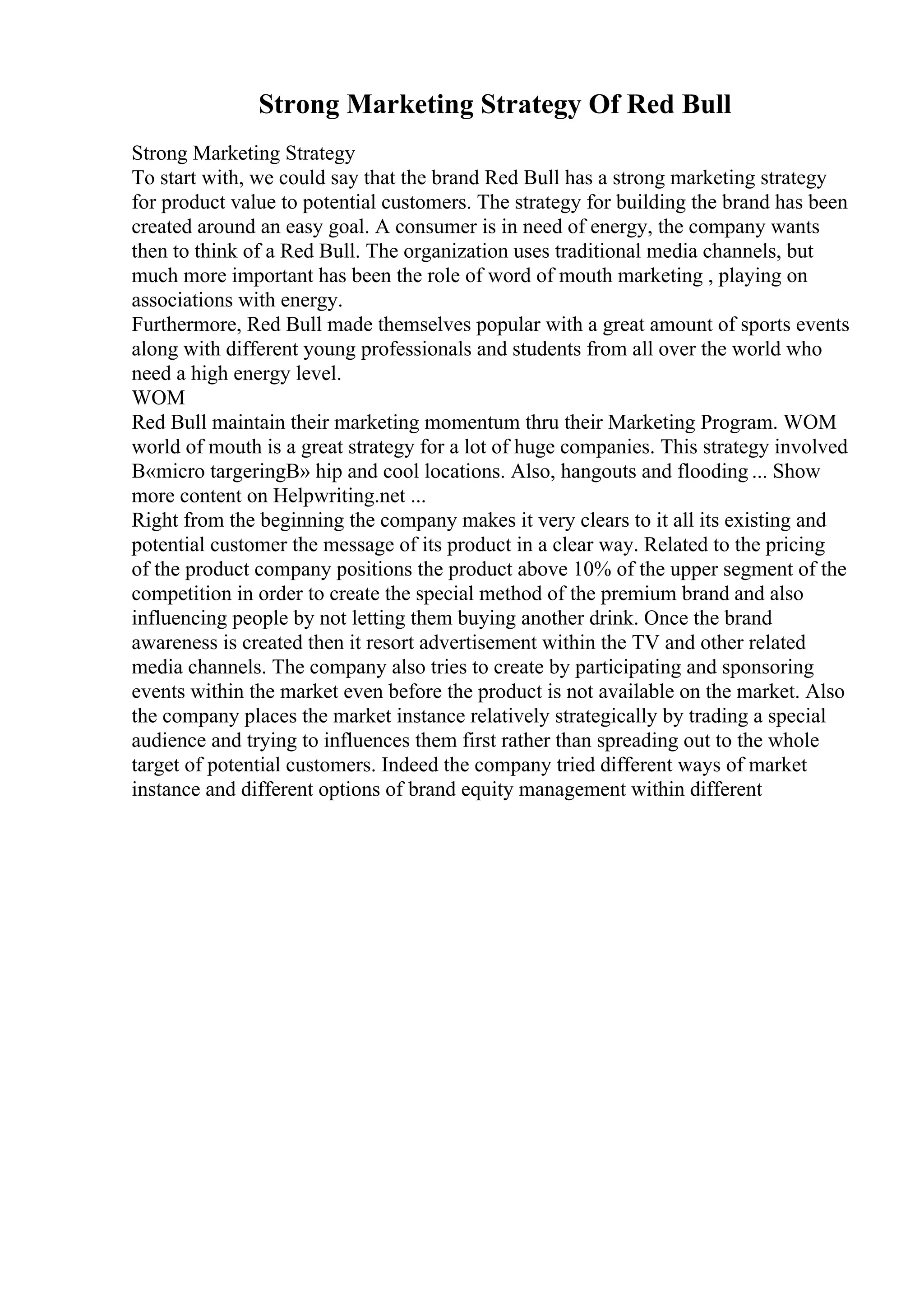 Example Of A Report Essay | PDF