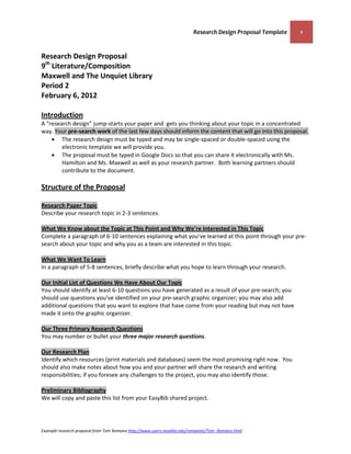 White Paper Proposal Template