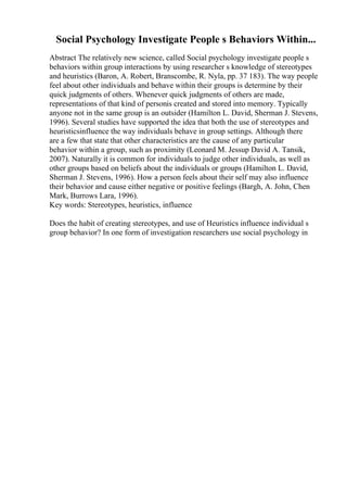 Example Of A Rough Draft Essay | PDF