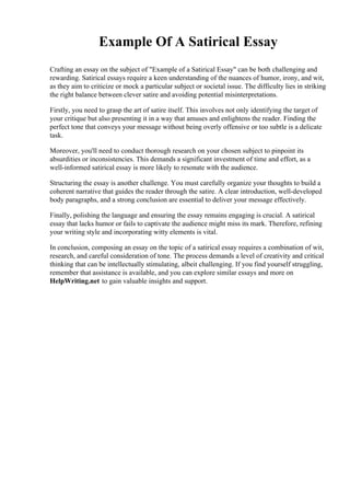 Example Of A Satirical Essay.pdf