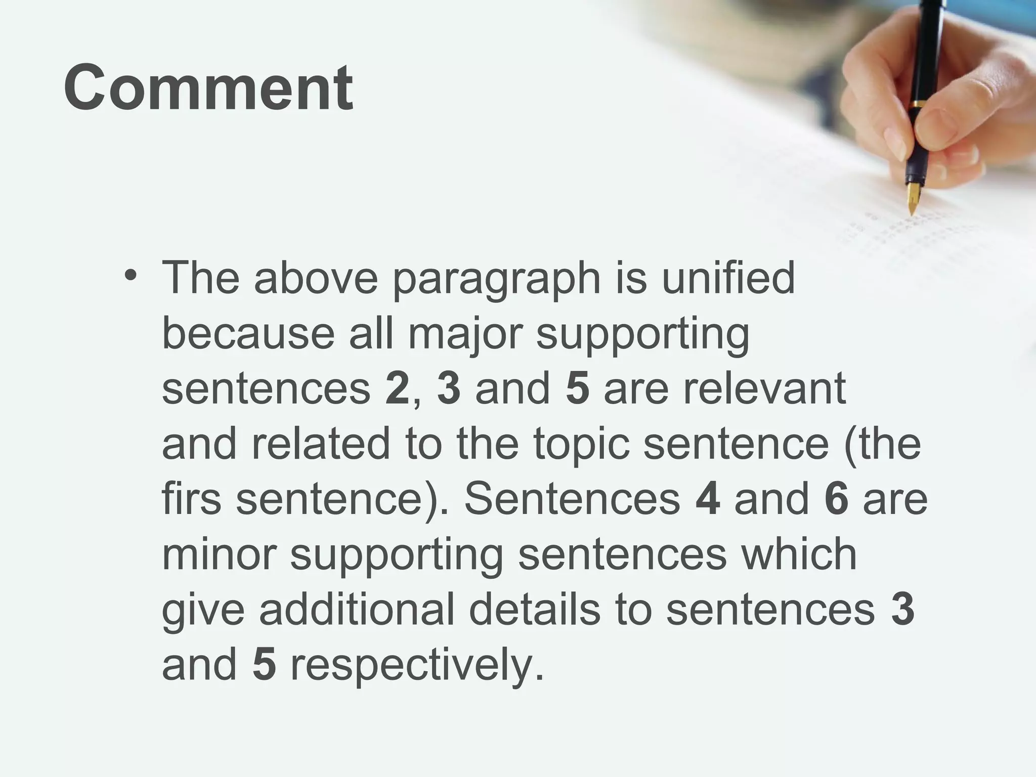 Example of a unified paragraph | PPT | Free Download