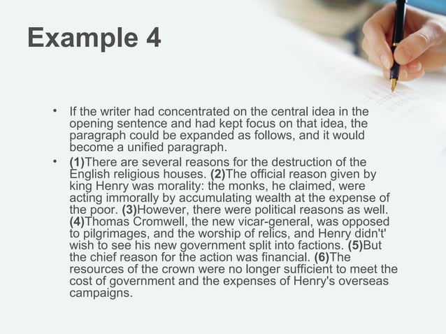 Example of a unified paragraph | PPT