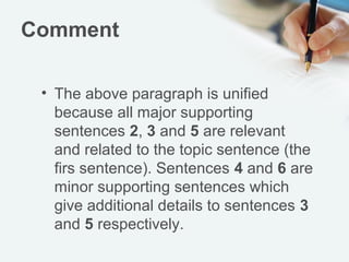 Example of a unified paragraph | PPT