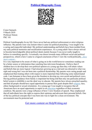 Example Of Biography Essay | PDF