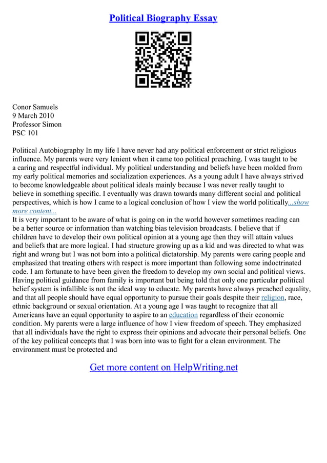 Example Of Biography Essay | PDF