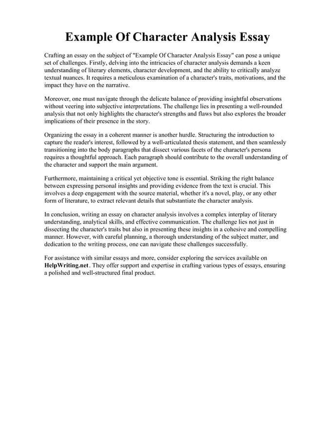 Example Of Character Analysis Essay.pdf