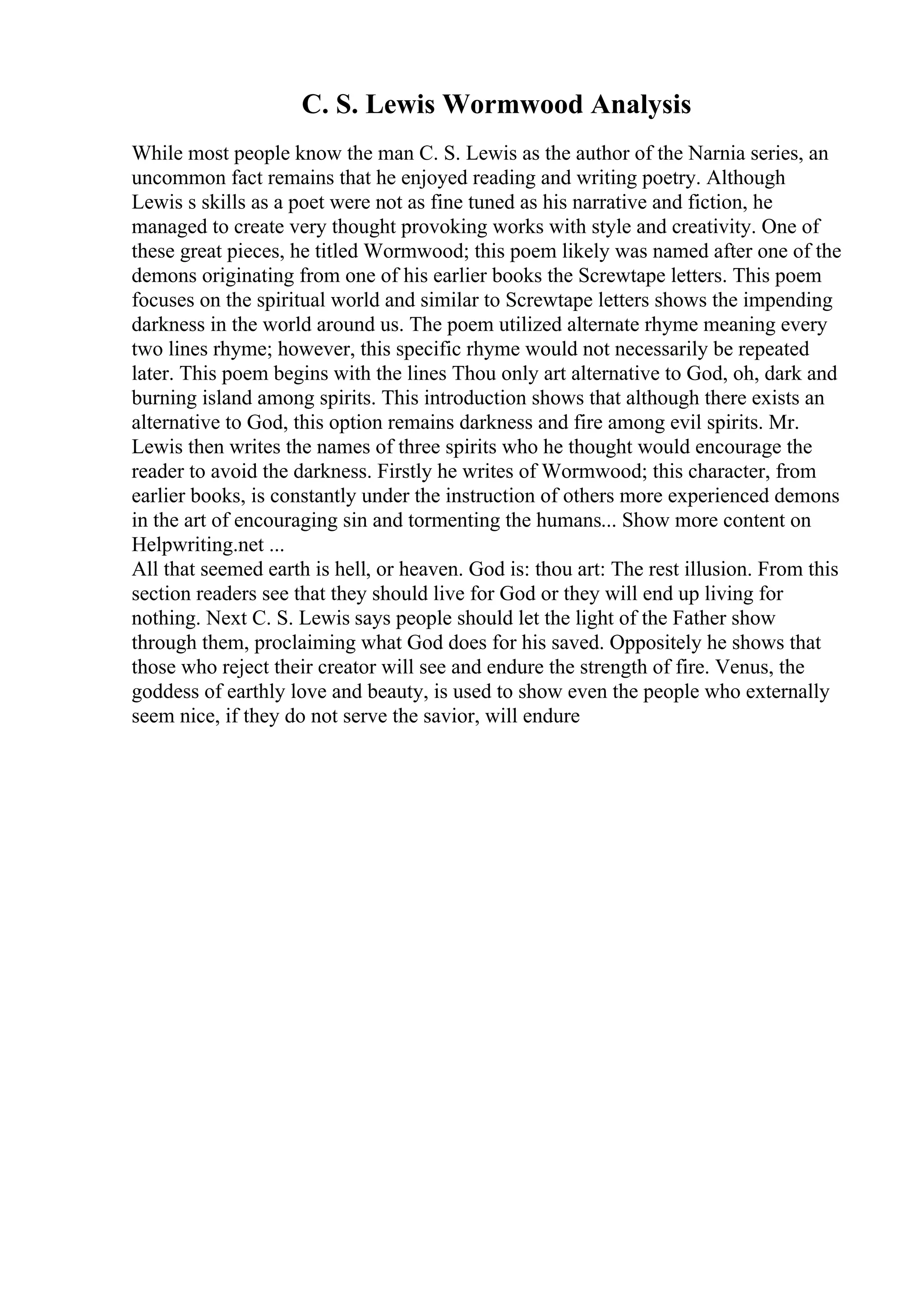 Example Of Classification And Division Essay | PDF