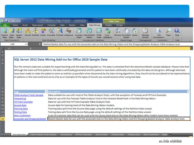 Example of data mining in excel | PPTX