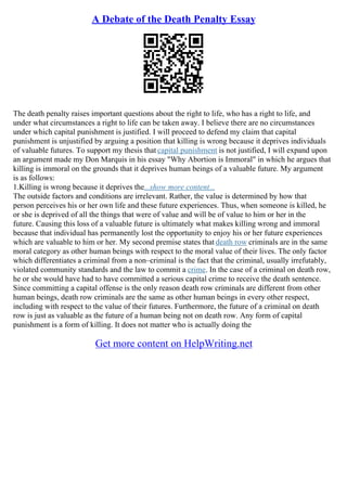 Example Of Debate Essay | PDF