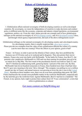 Example Of Debate Essay | PDF