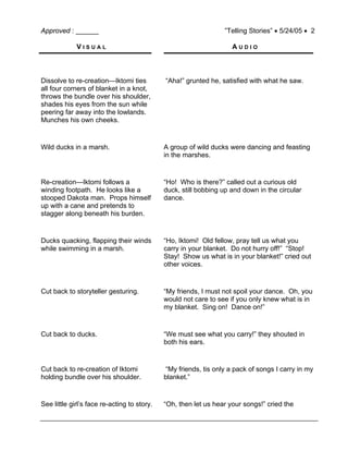 Example of Dual-Column Video Script (Dakota Pathways) | PDF