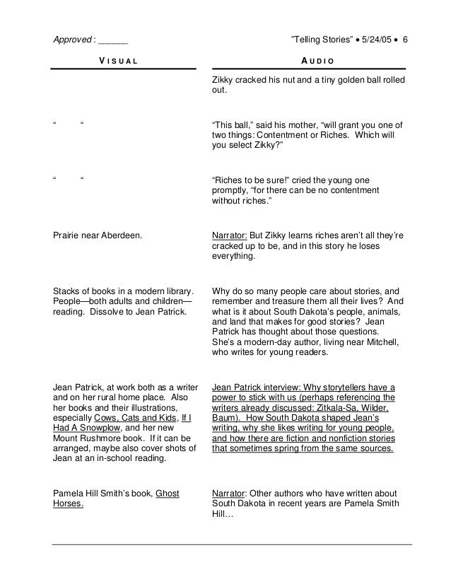 Example of Dual-Column Video Script (Dakota Pathways)