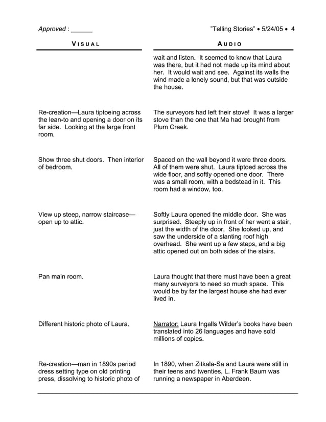 Example of Dual-Column Video Script (Dakota Pathways)