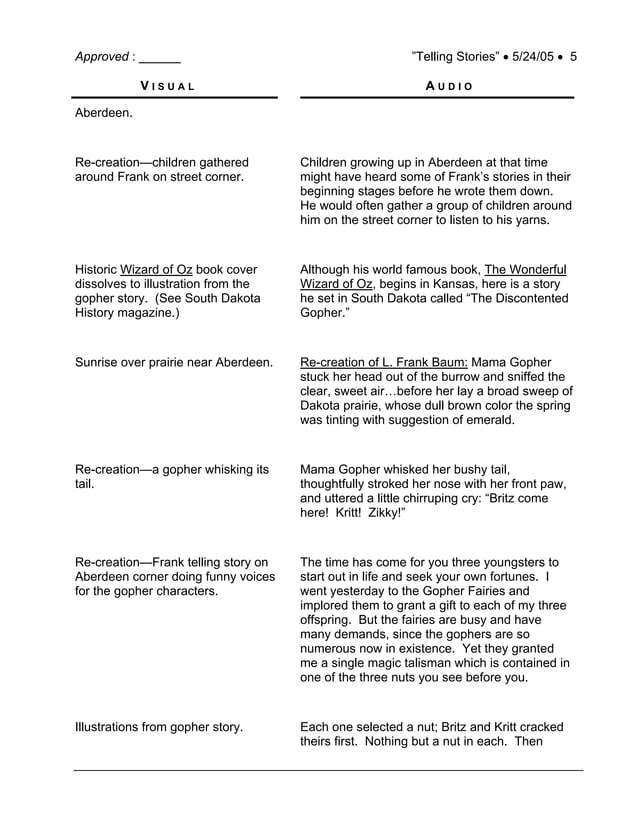 Example of Dual-Column Video Script (Dakota Pathways)