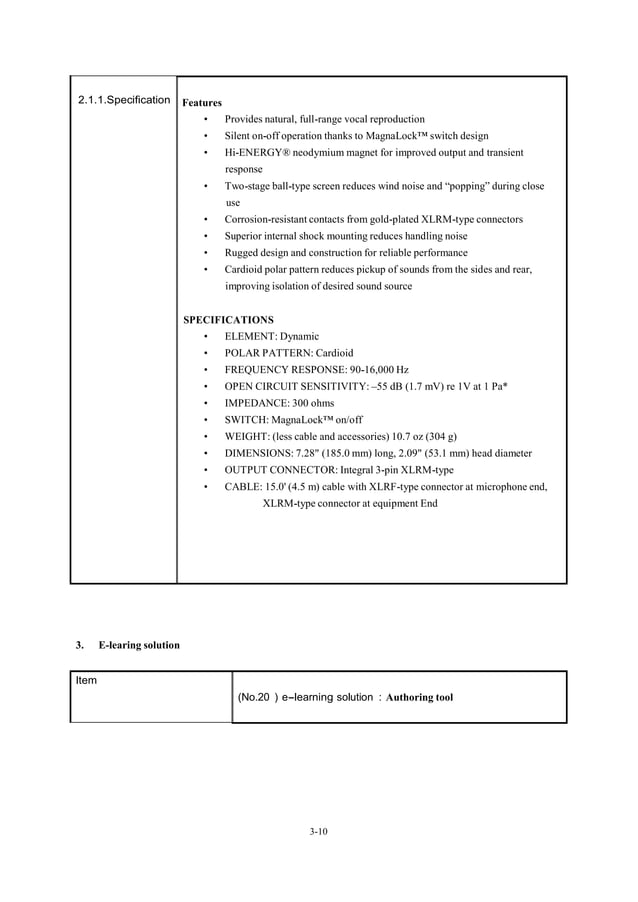 Example of engineering specification for an engineering laboratory ...