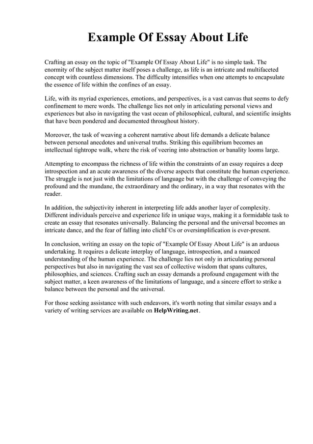 Example Of Essay About Life.pdf