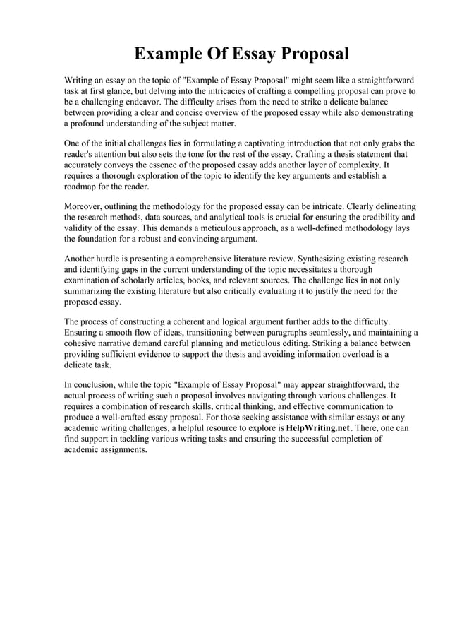 Example Of Essay Proposal. Proposal Examples - 91 Samples in PDF DOC ...