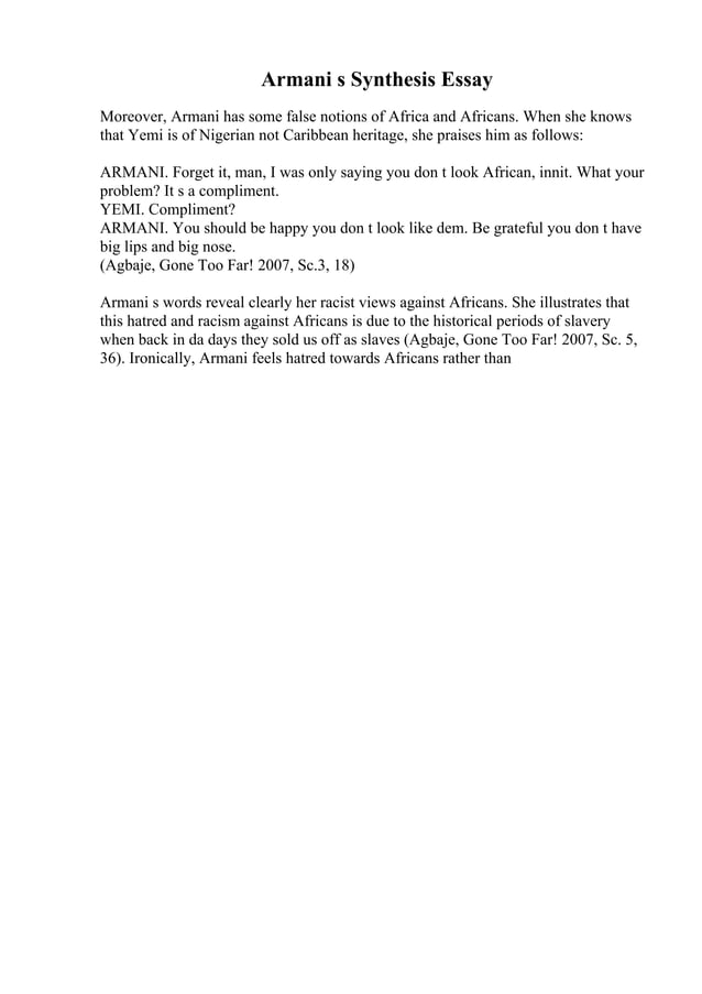 Example Of Example Essays | PDF