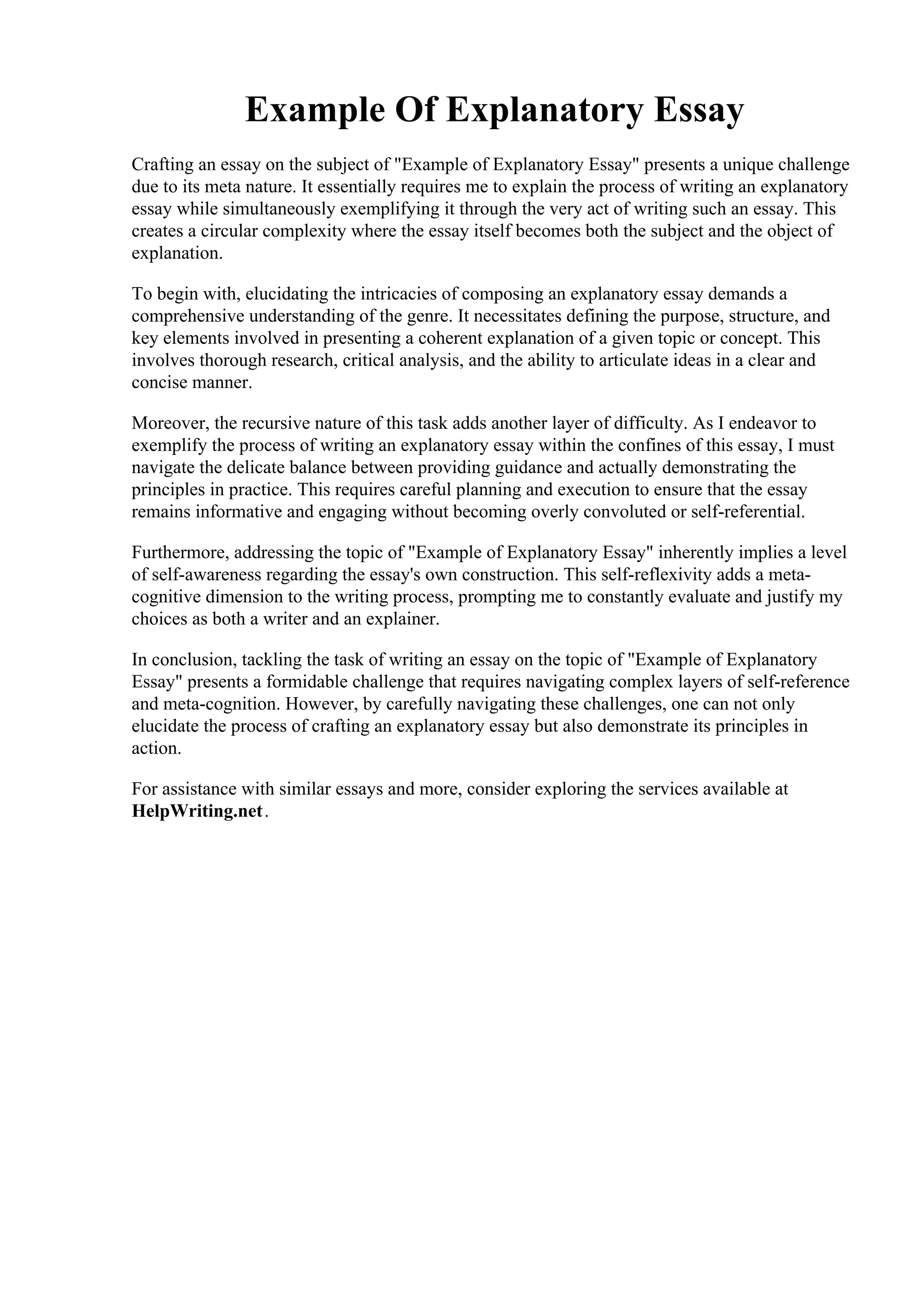 Example Of Explanatory Essay pdf Example Of Explanatory Essay pdf
