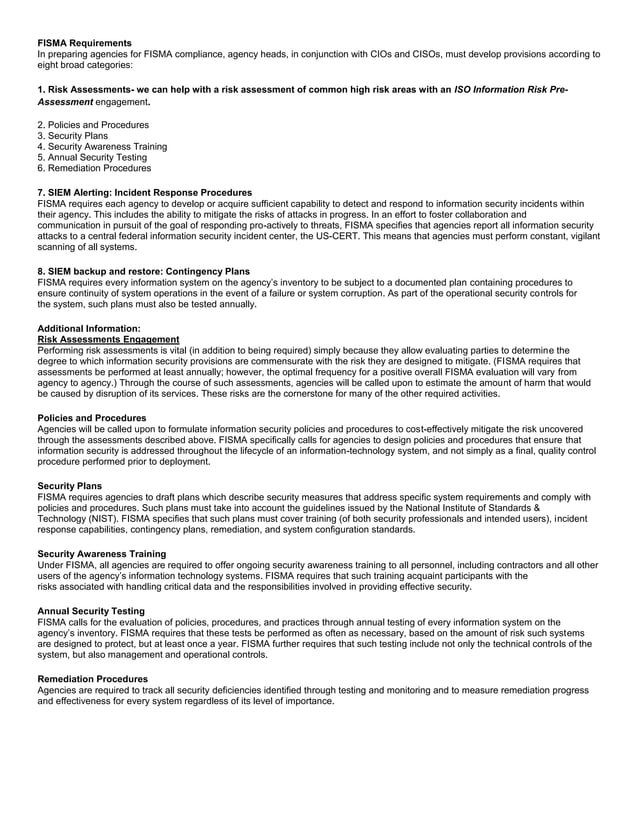 Example of fisma compliance analysis.1 | PDF