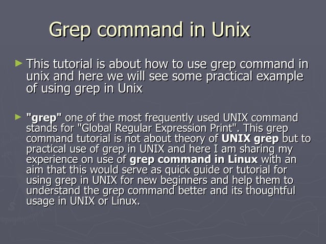 Practical Example of grep command in unix | PPT