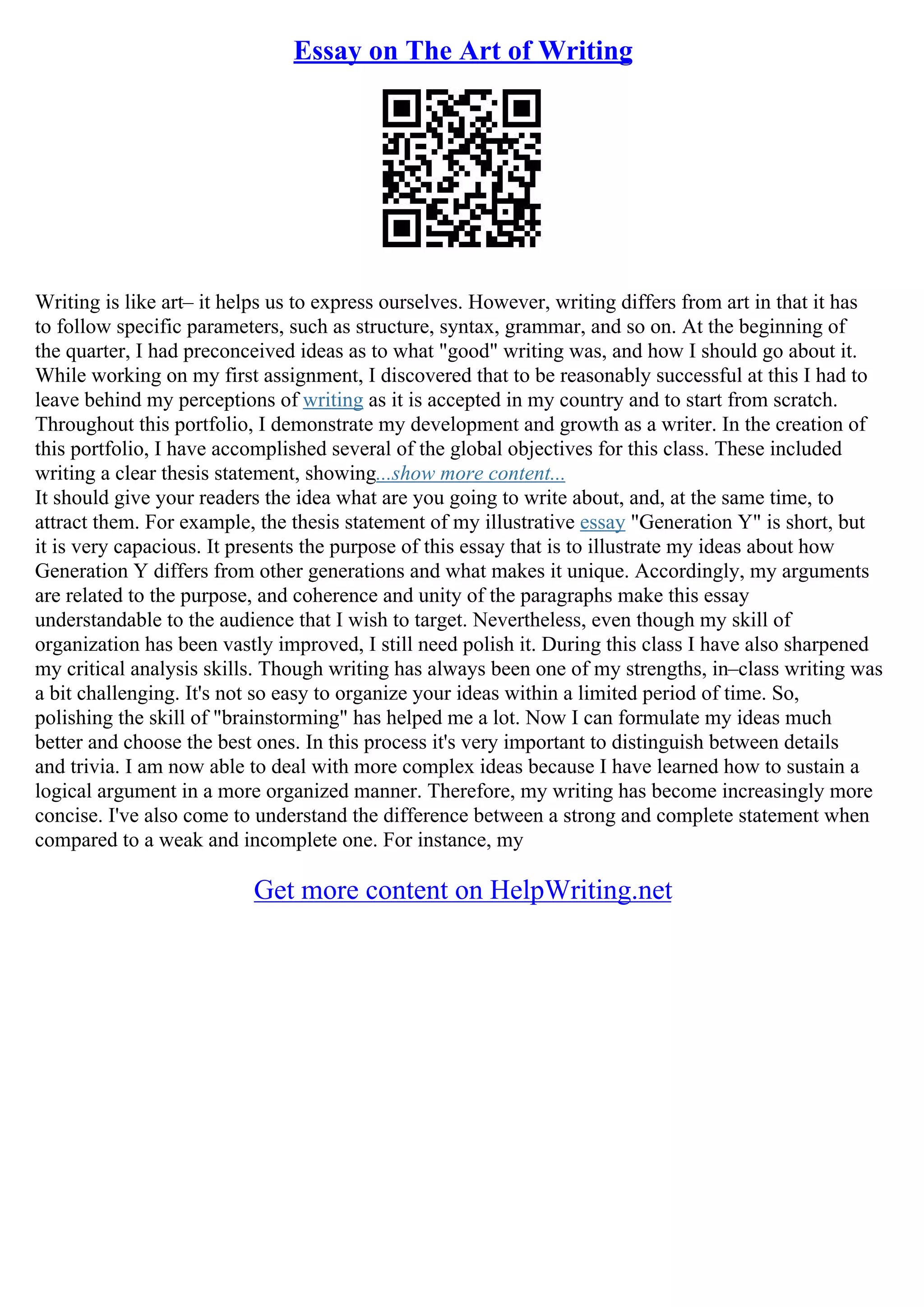 Example Of Illustrative Essay | PDF