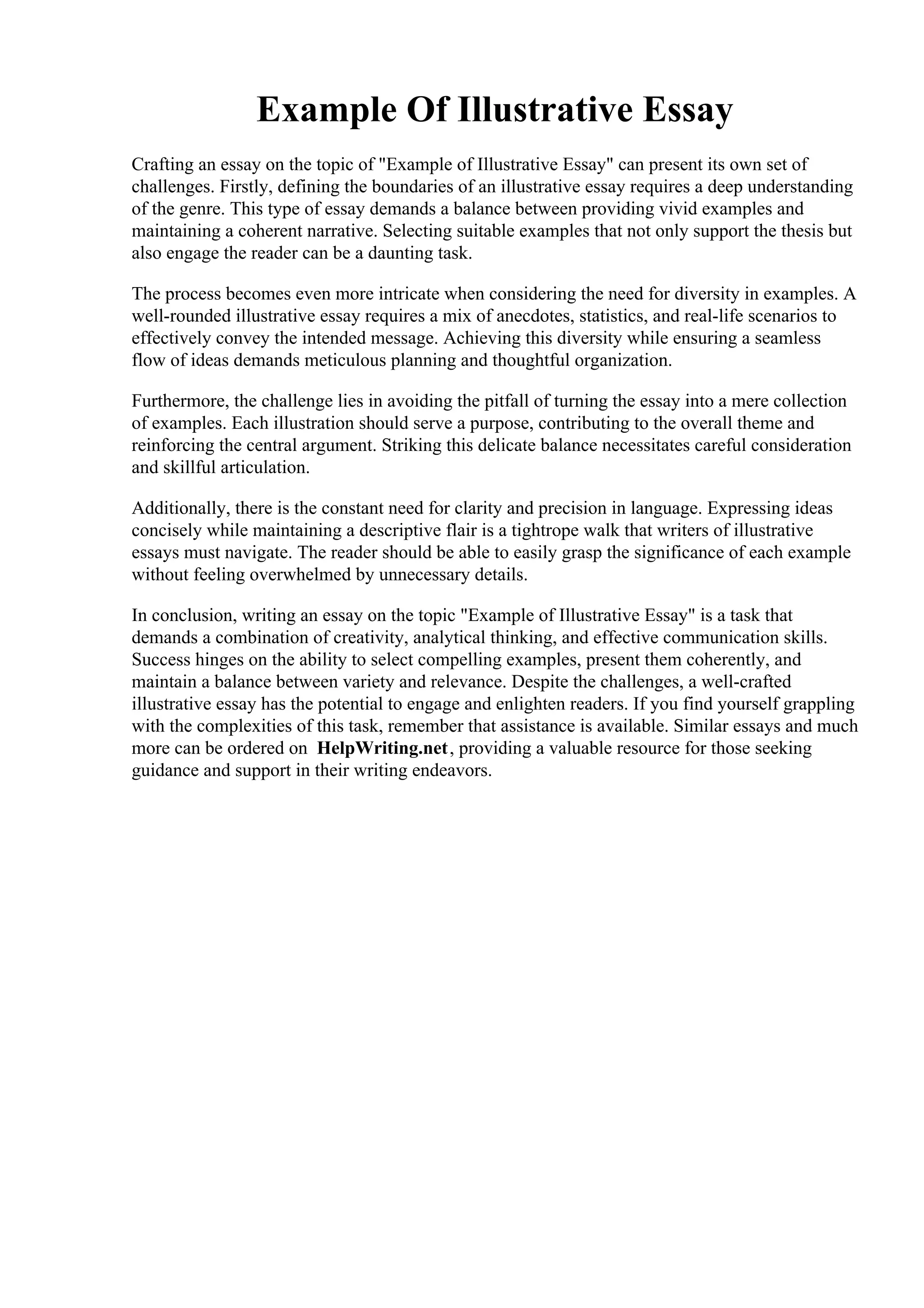 Example Of Illustrative Essay | PDF