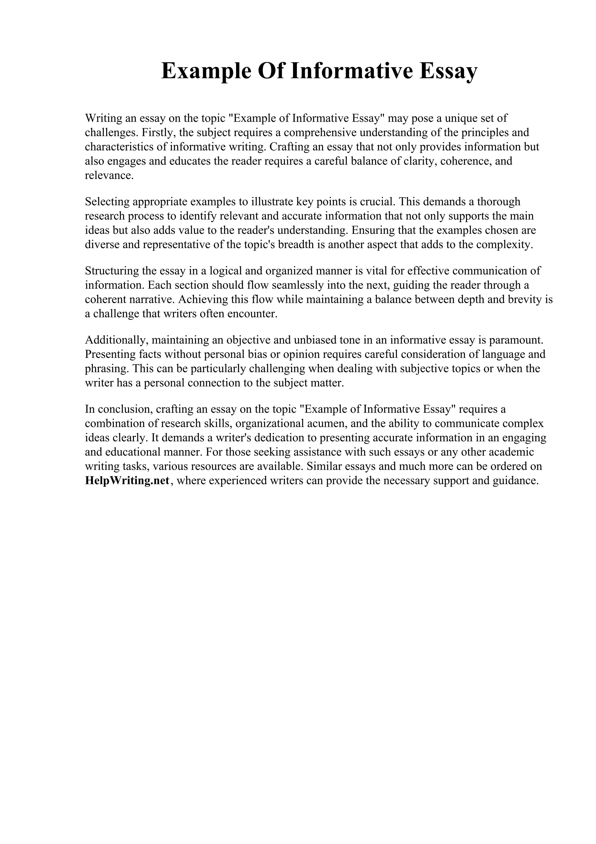 Example Of Informative Essay.pdf | Freelance Writing | Content Production