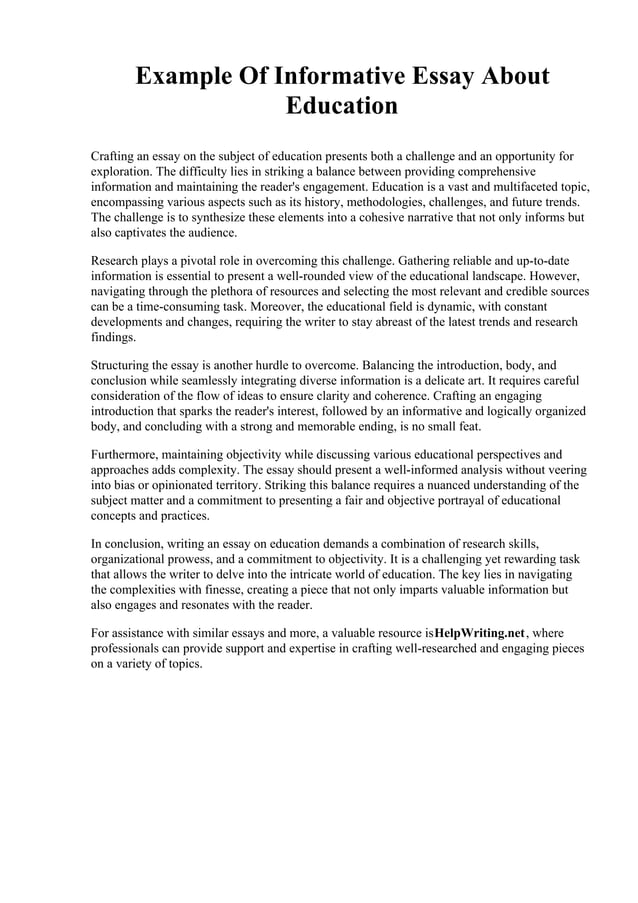 Example Of Informative Essay About Education.pdf