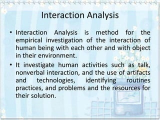 Example of interaction analysis | PPTX