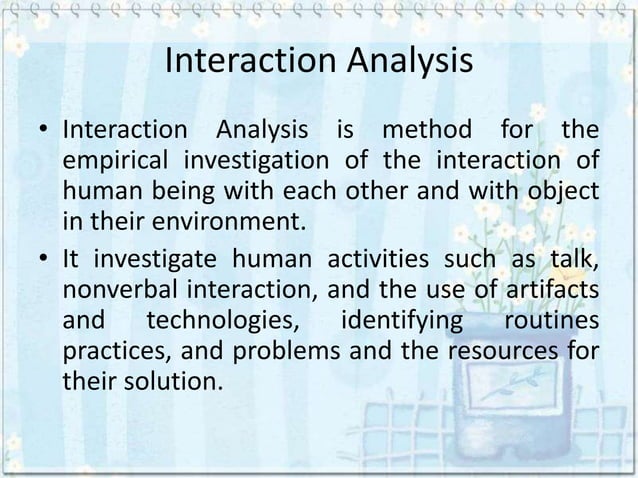 Example of interaction analysis | PPTX