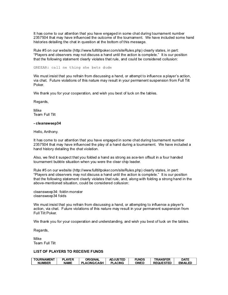 Example of investigation notes report