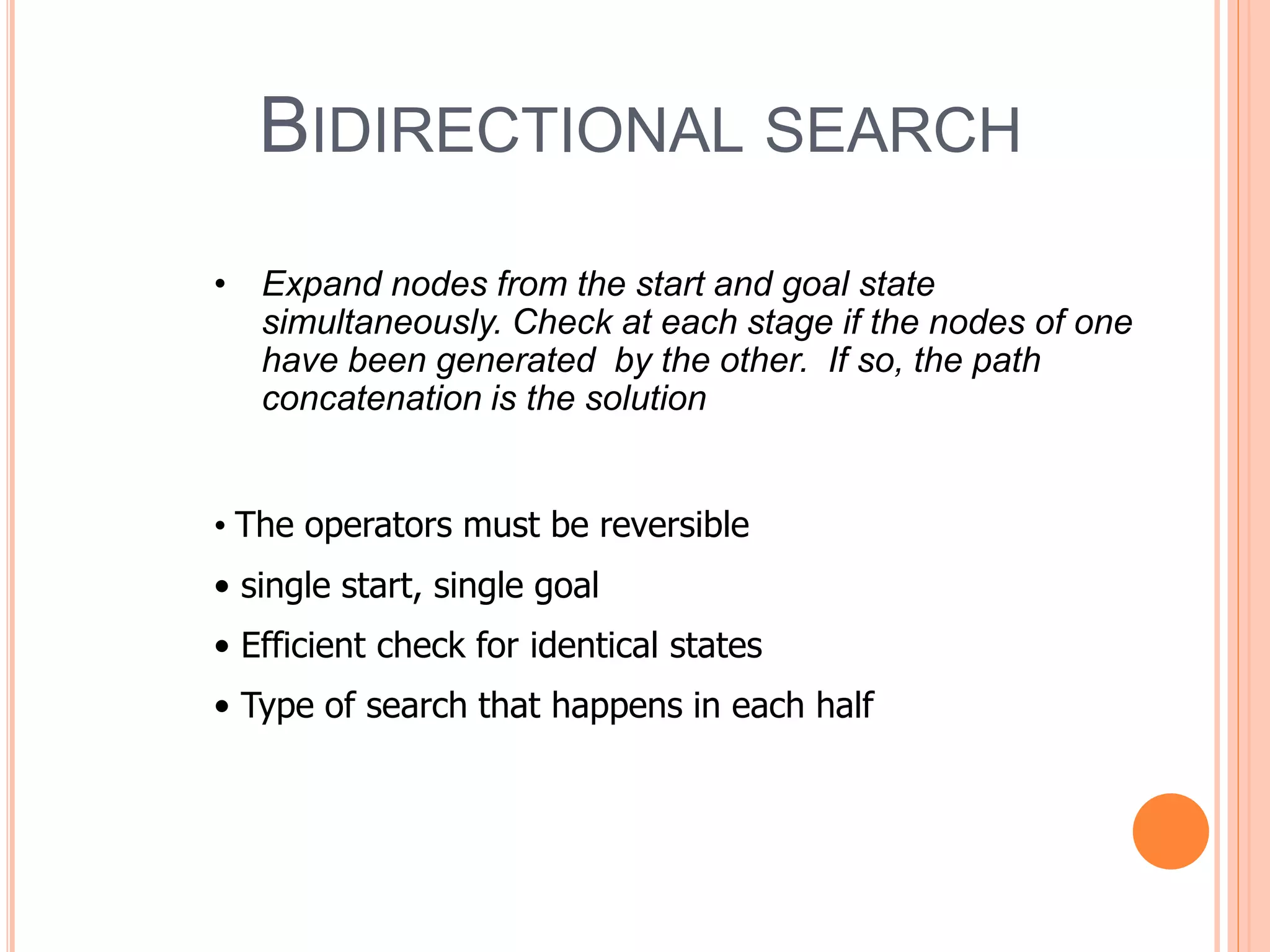 Example of iterative deepening search & bidirectional search | PPTX