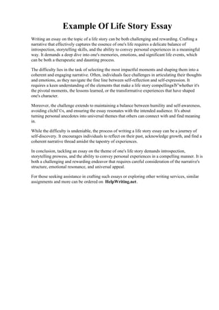 Example Of Life Story Essay.pdf