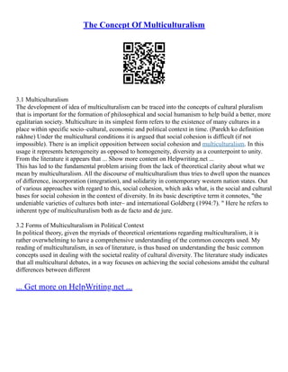 Example Of Multiculturalism In Canada | PDF