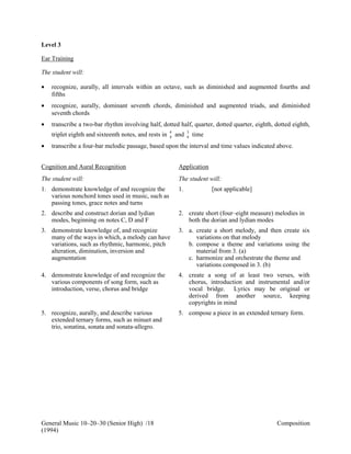 Example of objectives in Music LP | PDF