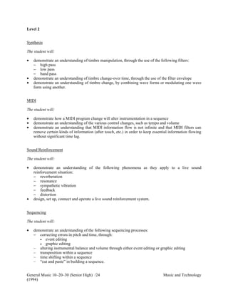 Example of objectives in Music LP | PDF