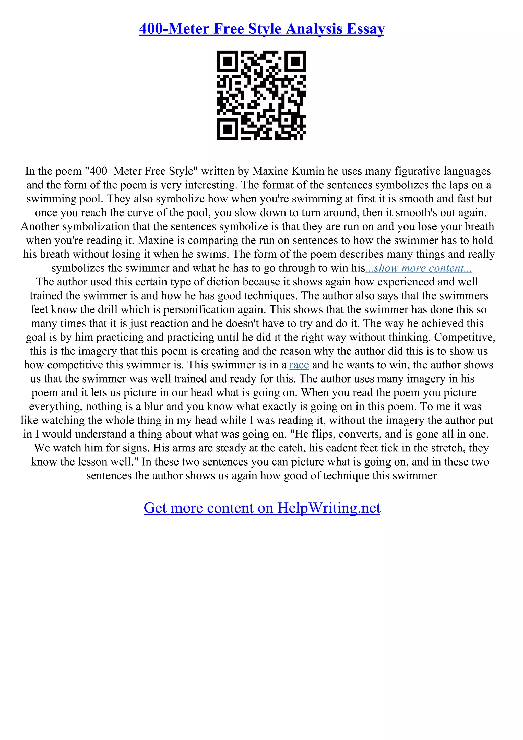 Example Of Poem Analysis Essay | PDF