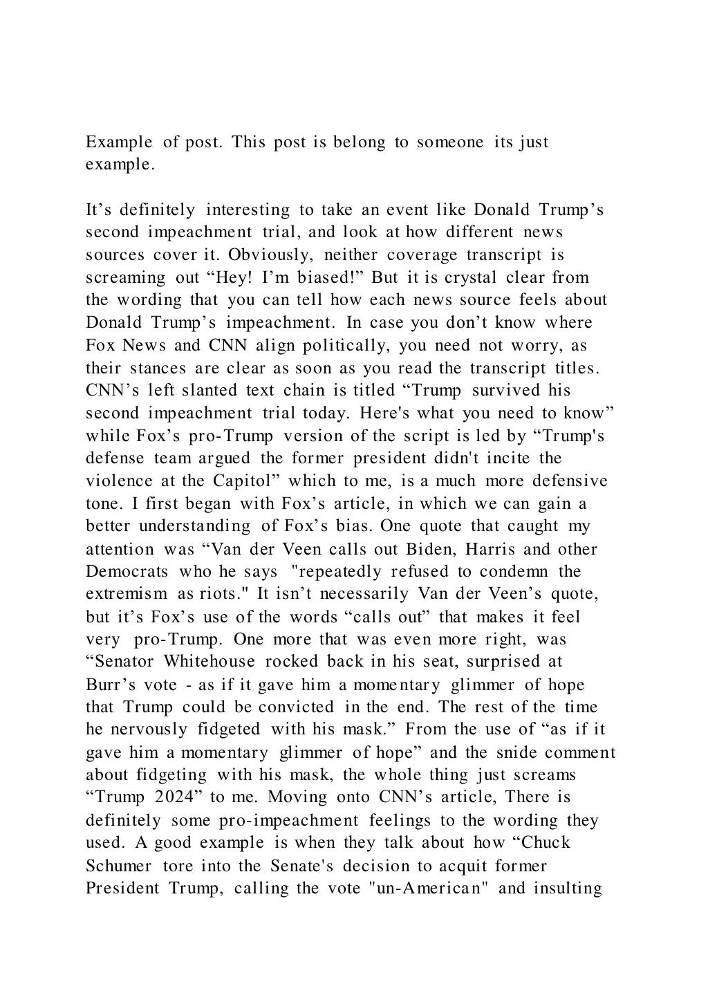 Example of post. This post is belong to someone its just example. | PDF