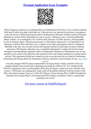 Example Of Profile Essay | PDF