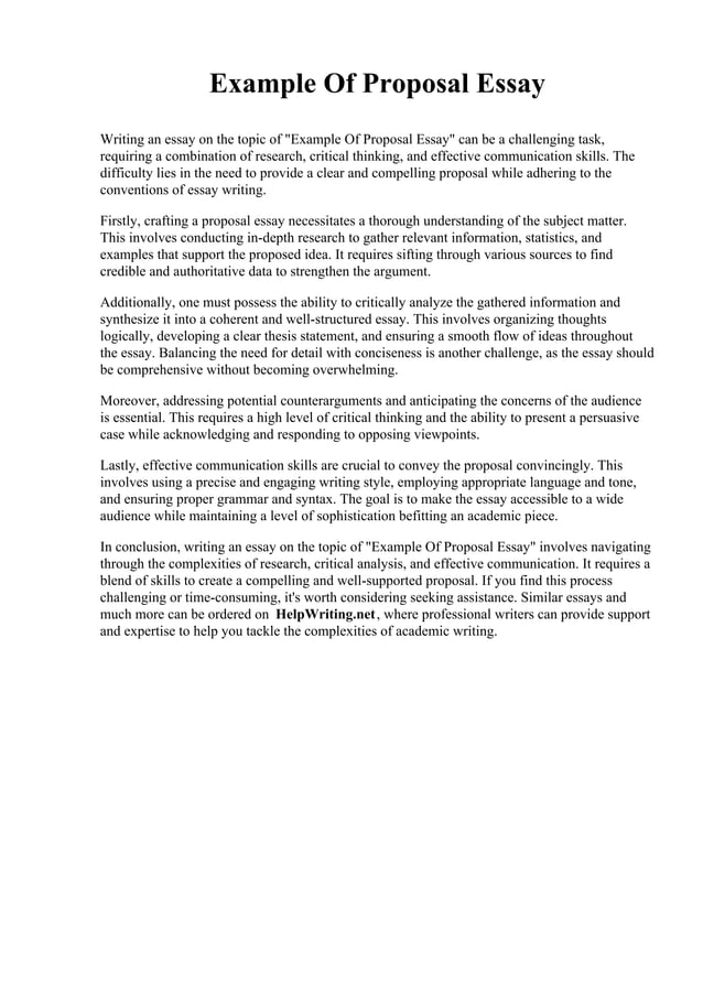 Example Of Proposal Essay.pdf | Homework and Study | Education